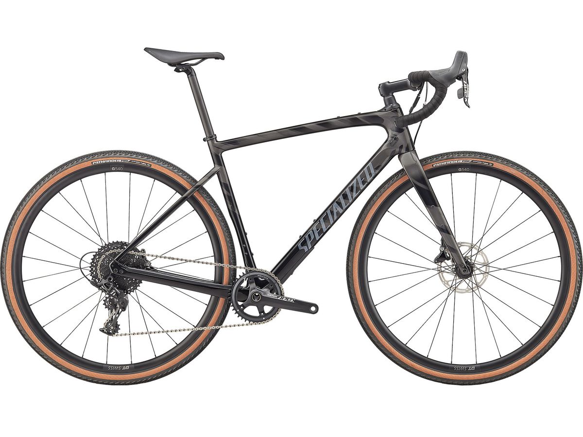 DIVERGE SPORT CARBON Gravelbike / gloss smoke black transparent chrome ...
